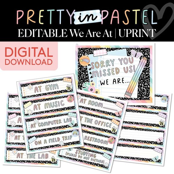 Printable Pastel We Are At Classroom Poster | Pretty in Pastel ...
