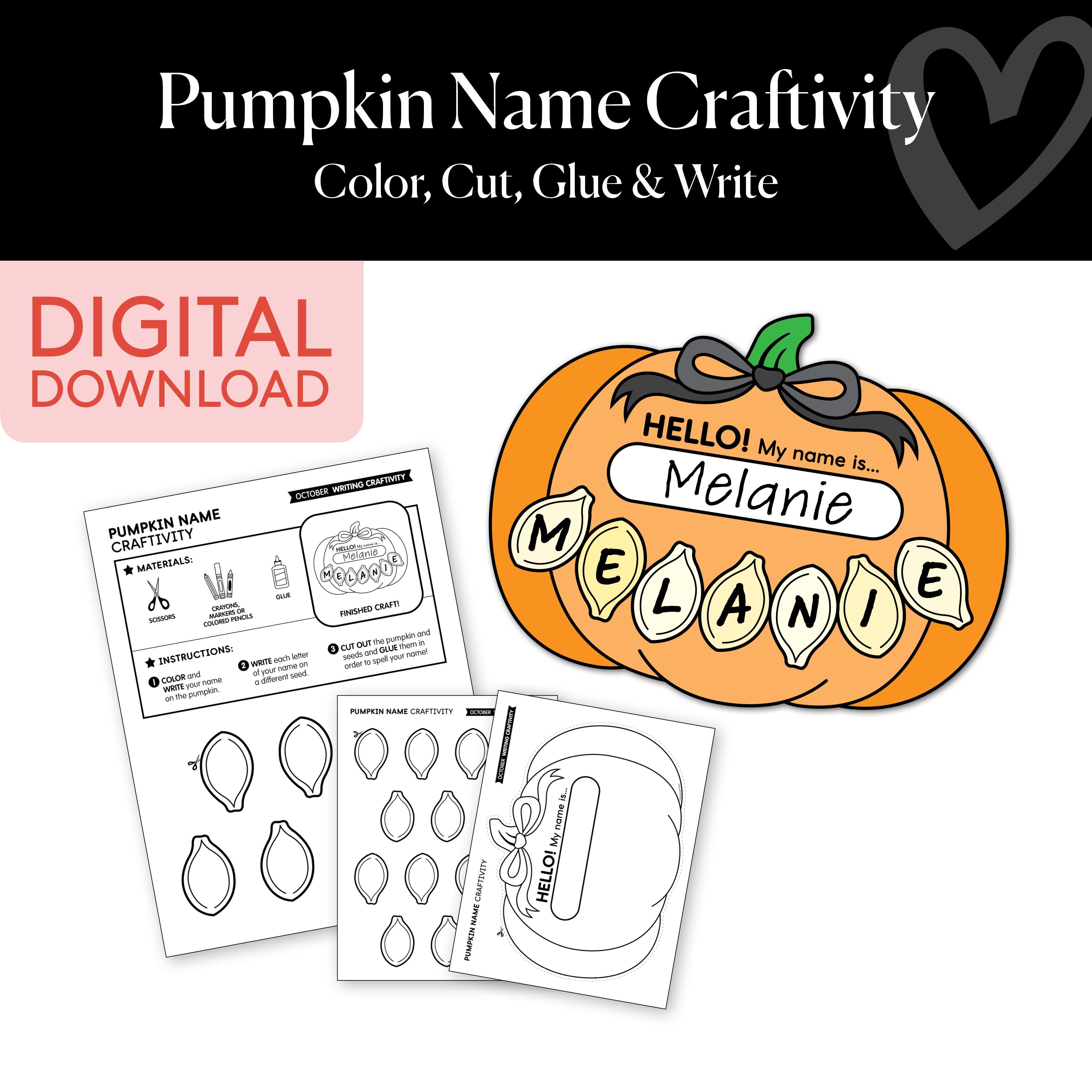 Printable Pumpkin Name Craftivity – Schoolgirl Style