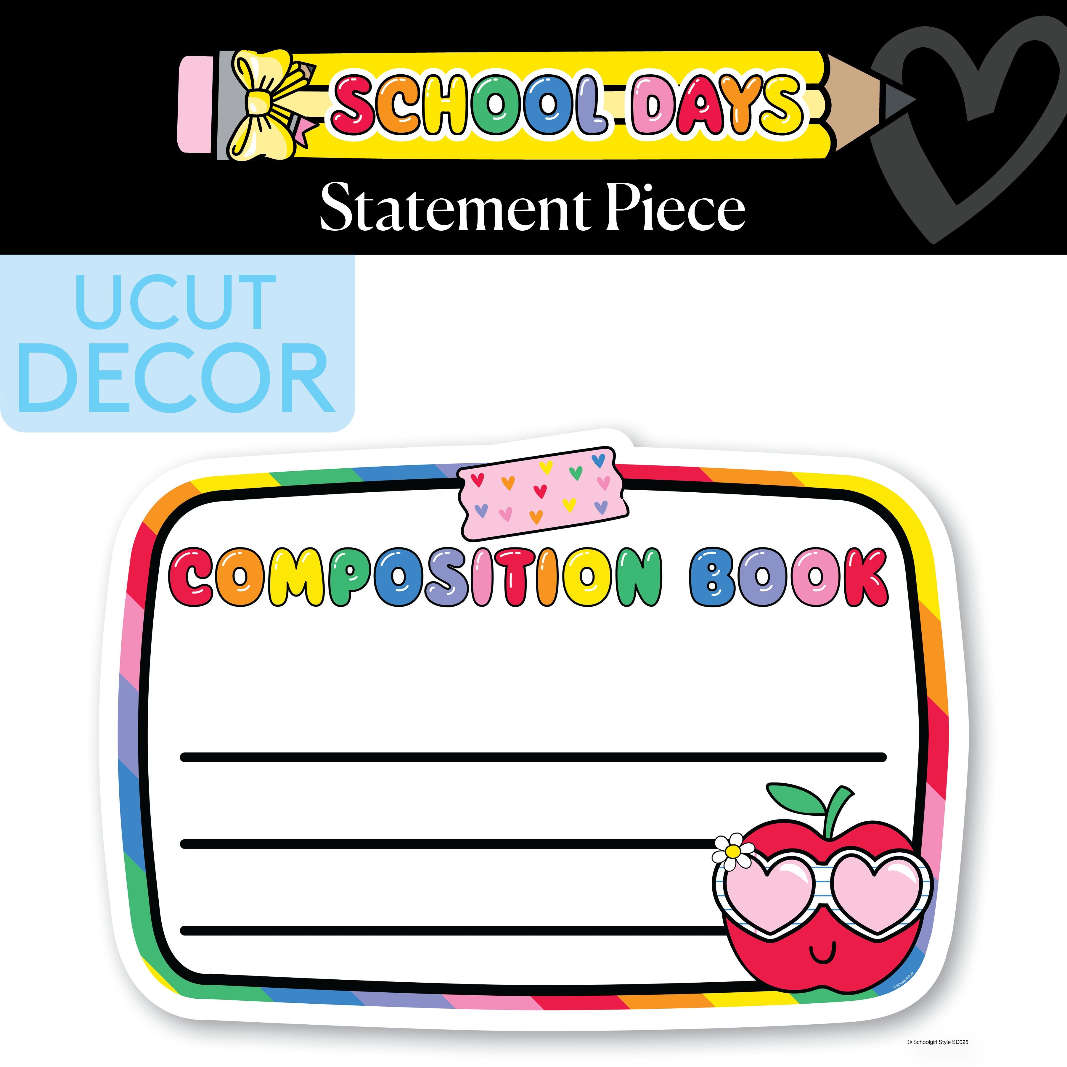Bright Rainbow Composition Notebook Statement Piece | School Days ...