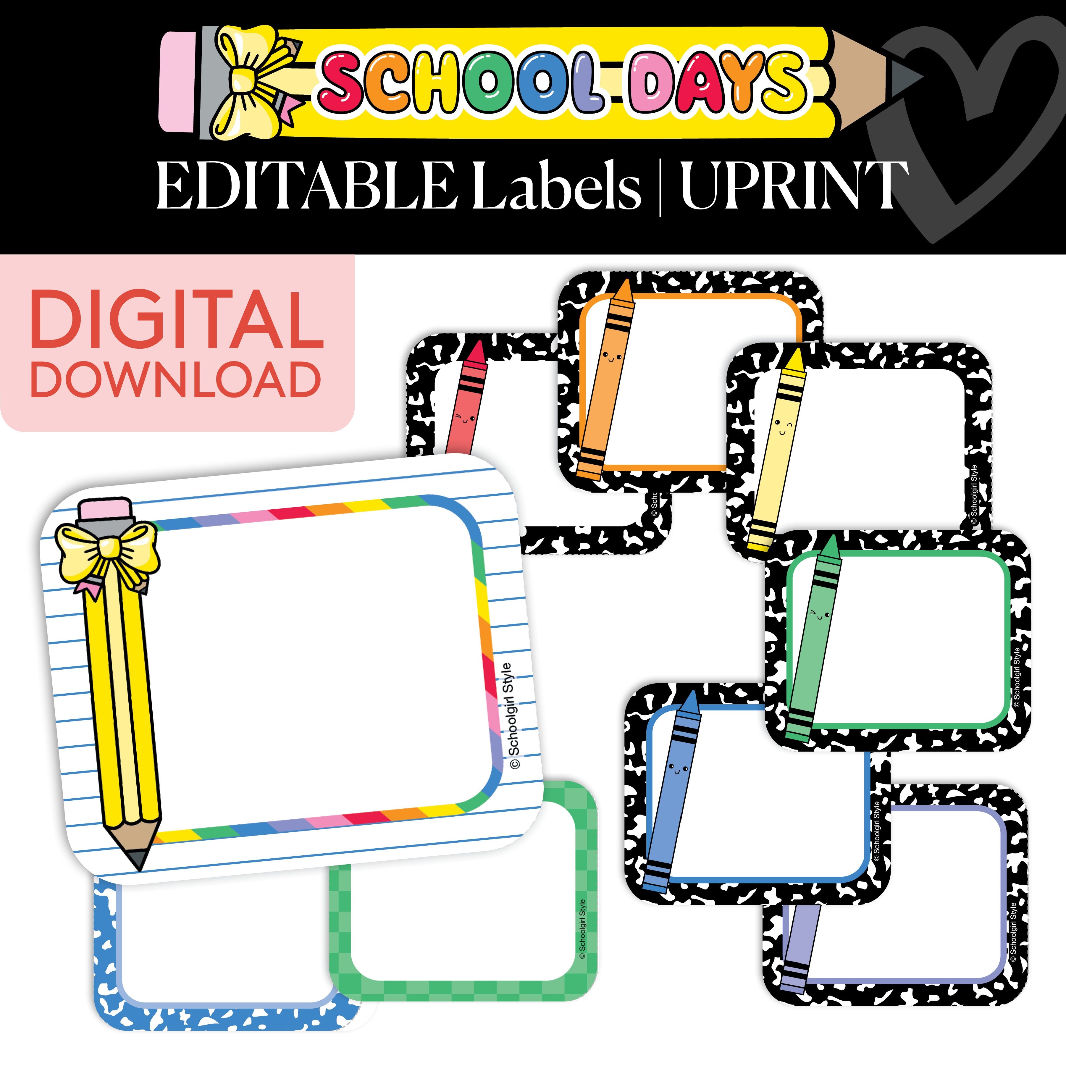 Printable Bright Rainbow Classroom Labels | School Days – Schoolgirl Style