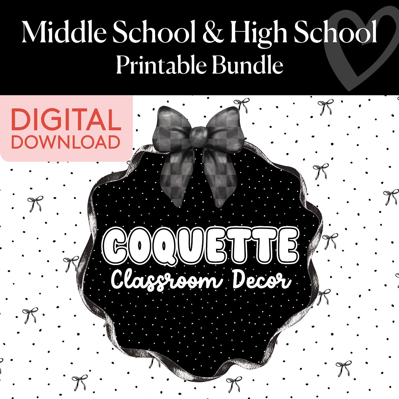 Coquette Classroom Decor | Middle School & High School Printable Bundl ...