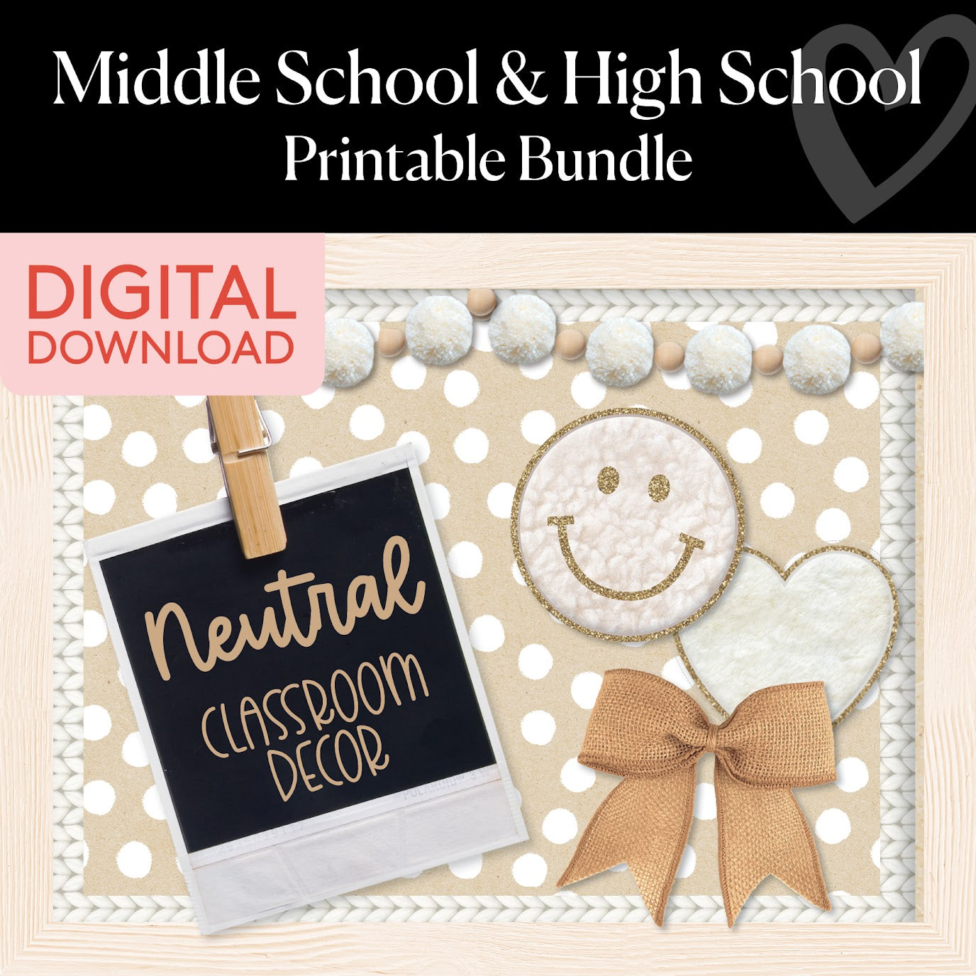 Neutral Classroom Decor | Middle School & High School Printable Bundle ...
