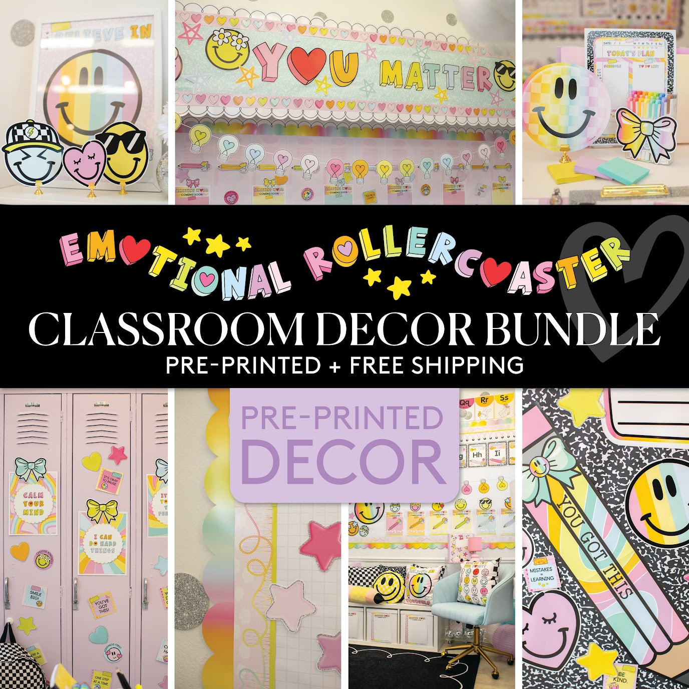 The Emotional Rollercoaster Collection Pre-Printed Classroom Decor Bun ...