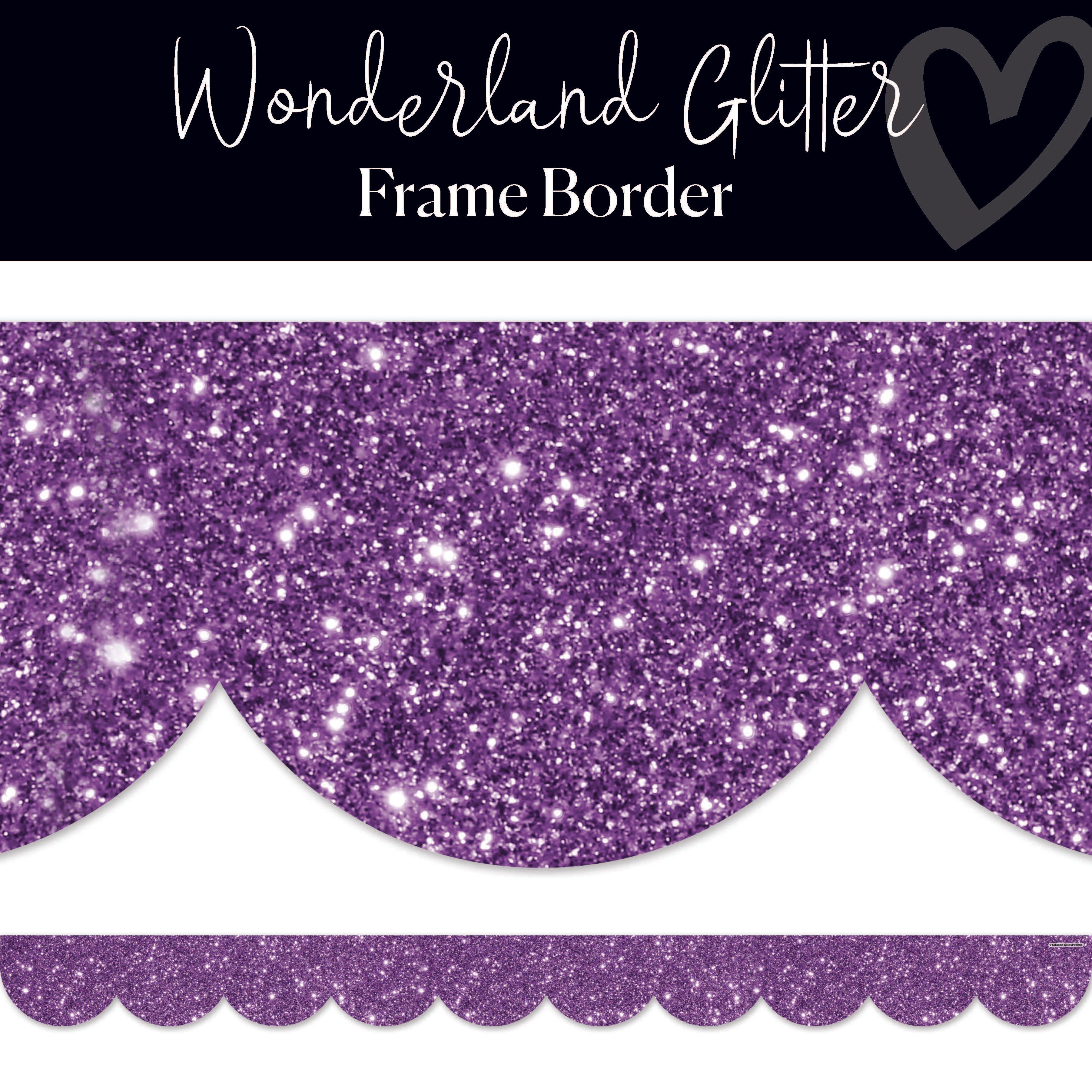 Wonderland Purple Glitter Bulletin Board Border – Schoolgirl Style