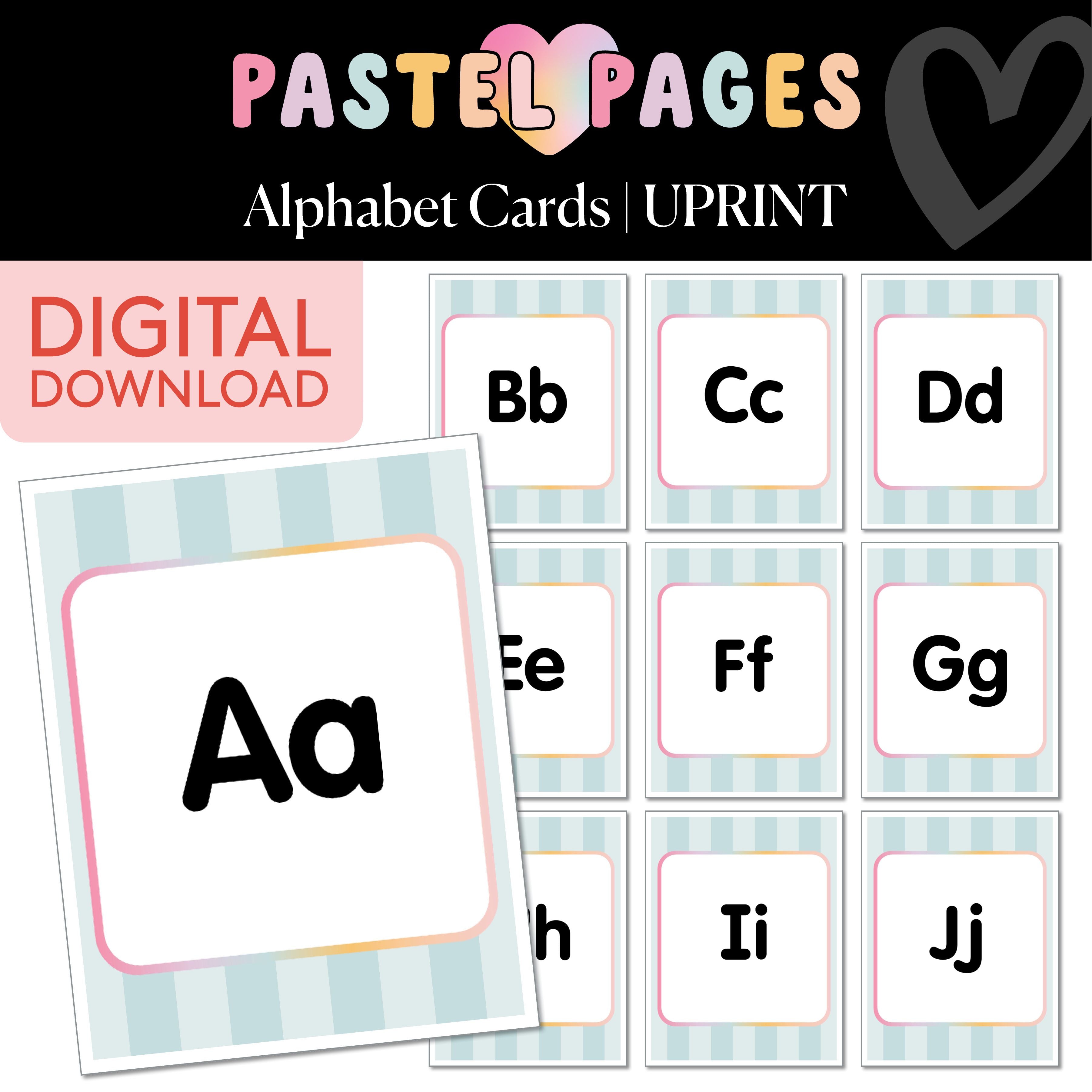 Boho Pastel Printable Manuscript Alphabet Cards | Pastel Pages ...