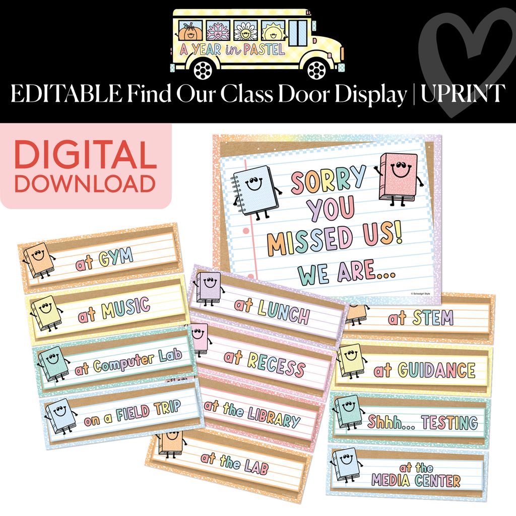 Printable Editable Find Our Class Door Display | A Year In Pastel ...