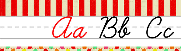 Cursive Alphabet Line | Vintage Circus | UPRINT | Schoolgirl Style