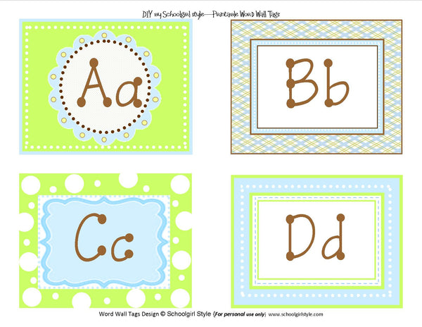 Word Wall Labels | Sweet Blue Bird | Schoolgirl Style