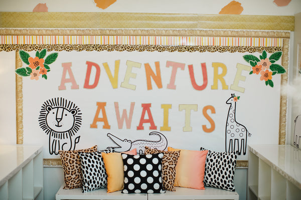 "Adventure Awaits" Inspirational Classroom Headline|Schoolgirl Style