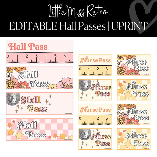 Printable and Editable Hall Passes | Schoolgirl Style