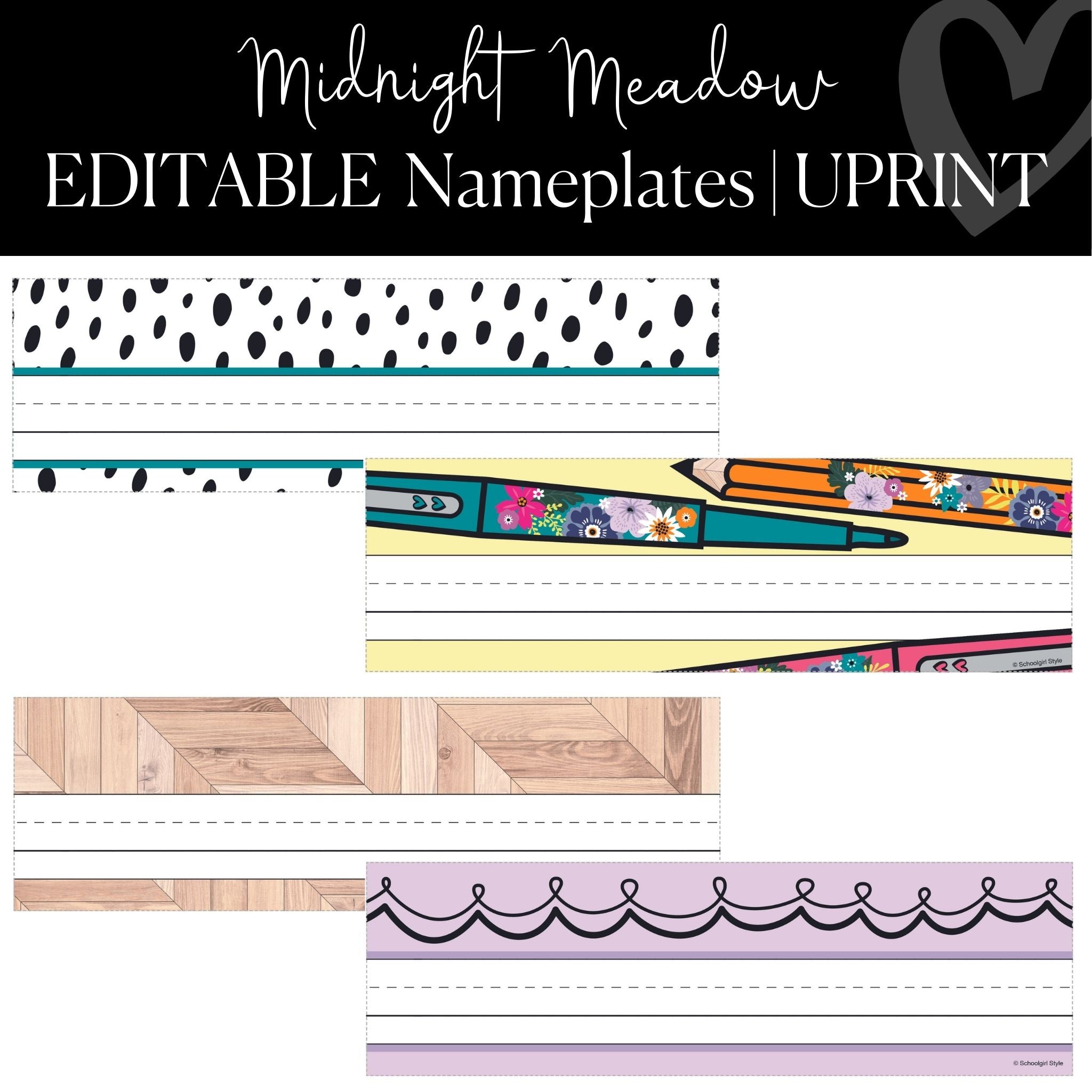 Printable and Editable Nameplates | Floral Classroom Decor | Schoolgirl ...