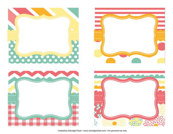 Multipurpose Labels | Hello! Sunshine Coral | Schoolgirl Style