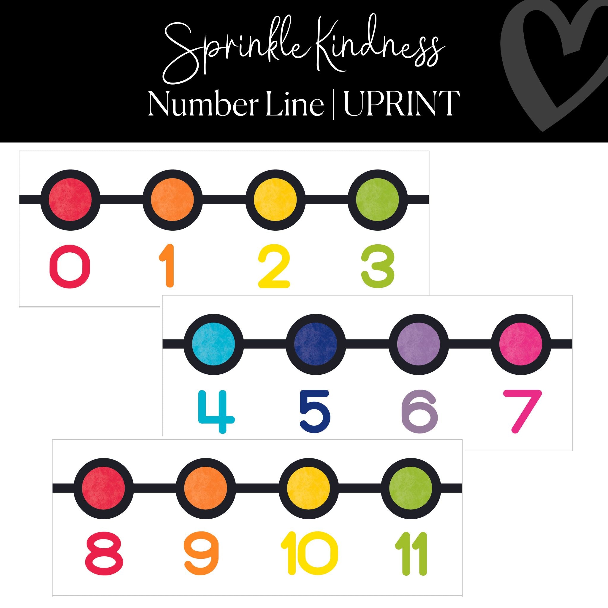 Classroom Number Line | Rainbow Classroom Decor| Schoolgirl Style