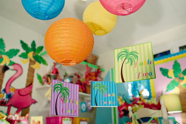 Palm Tree Table Signs | Luau | Schoolgirl Style