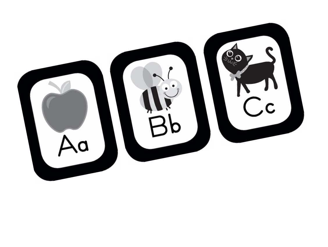 Alphabet Cards | Just Teach Black and White | Schoolgirl Style