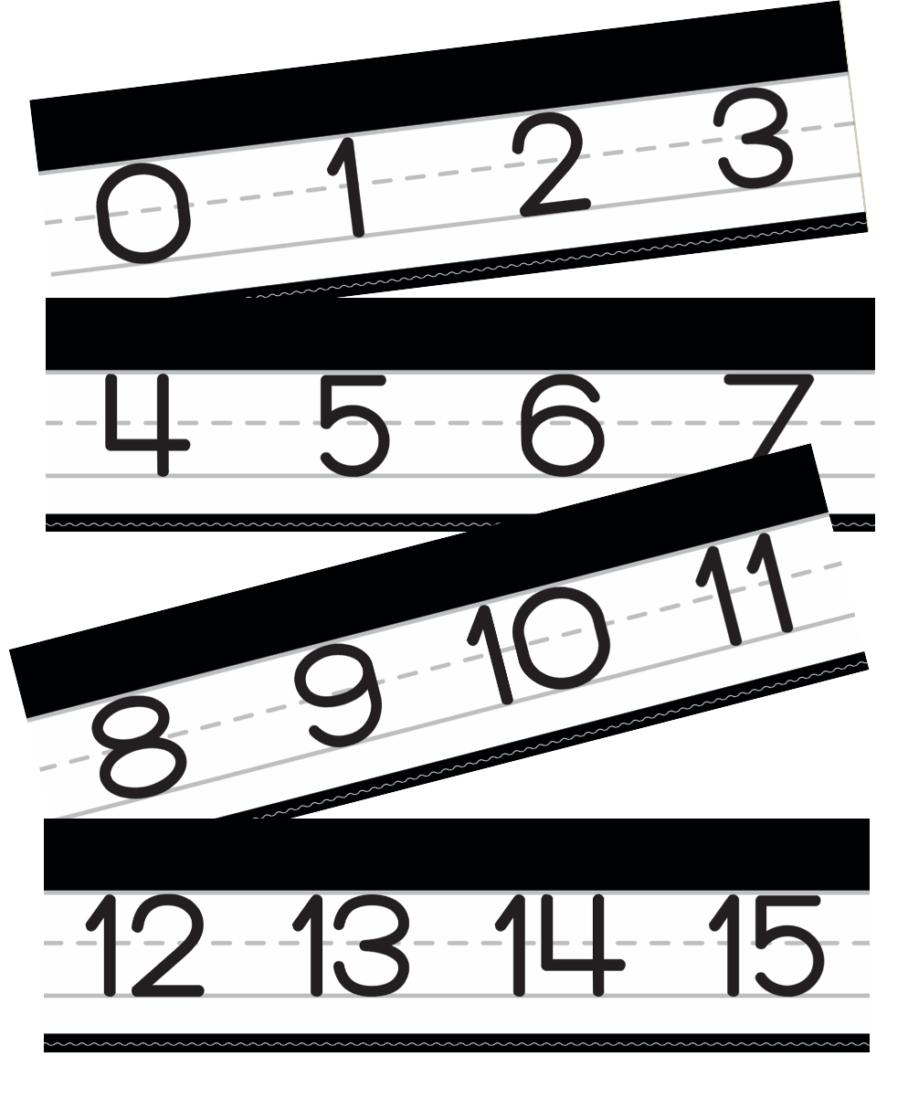 Black and White Manuscript Number Line 0-120 | Just Teach | Schoolgirl ...