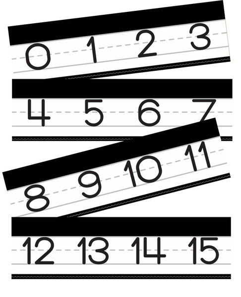 Black and White Manuscript Number Line 0-120 | Just Teach | Schoolgirl ...