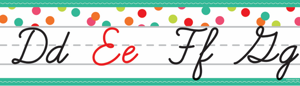 Confetti Cursive Alphabet Line | Black, White and Stylish Brights ...