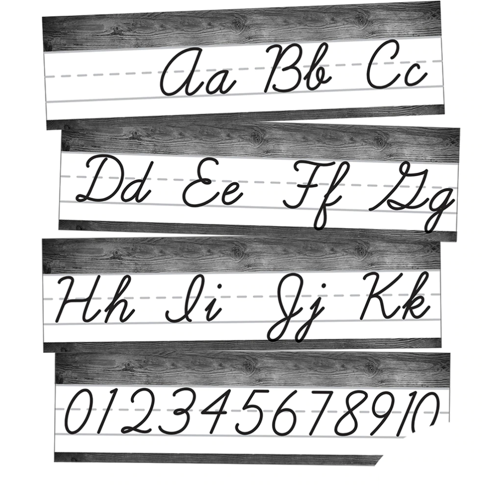 Cursive Alphabet Line|Schoolgirl Style