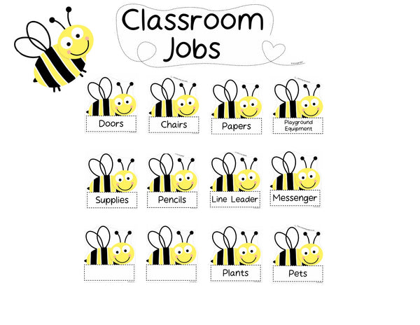 Classroom Jobs Mini Bulletin Board Set | Busy Bees | Schoolgirl Style
