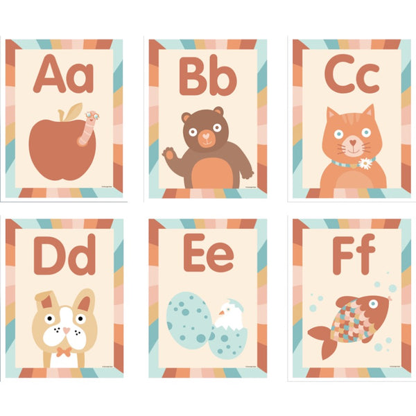 Manuscript Alphabet Cards | Retro Classroom Decor | Schoolgirl Style