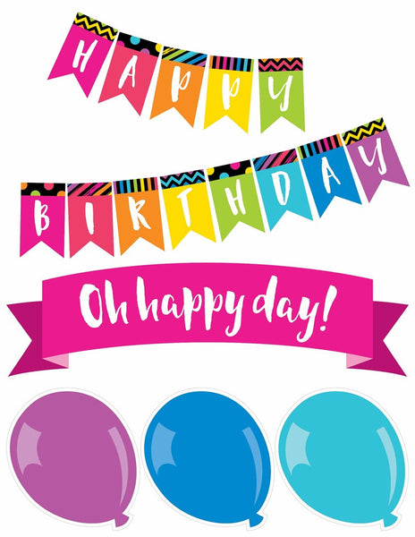 NEON Birthday Bulletin Board Set | Just Teach | Schoolgirl Style