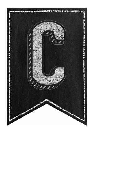 Chalkboard & Polka Dot - Chalkboard Alphabet Pennant Banner {UPRINT ...