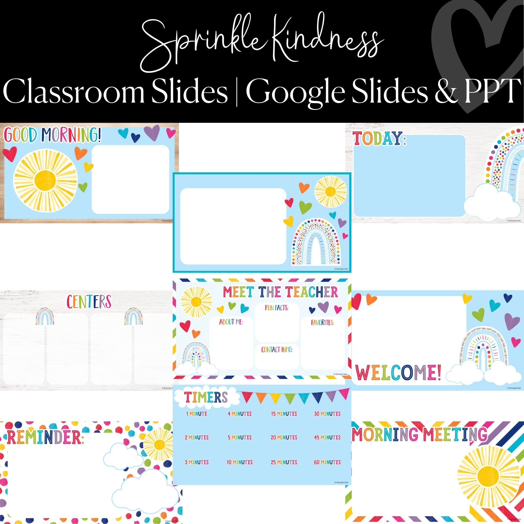 Google Classroom Slides | Sprinkle Kindness | Printable Classroom Deco ...