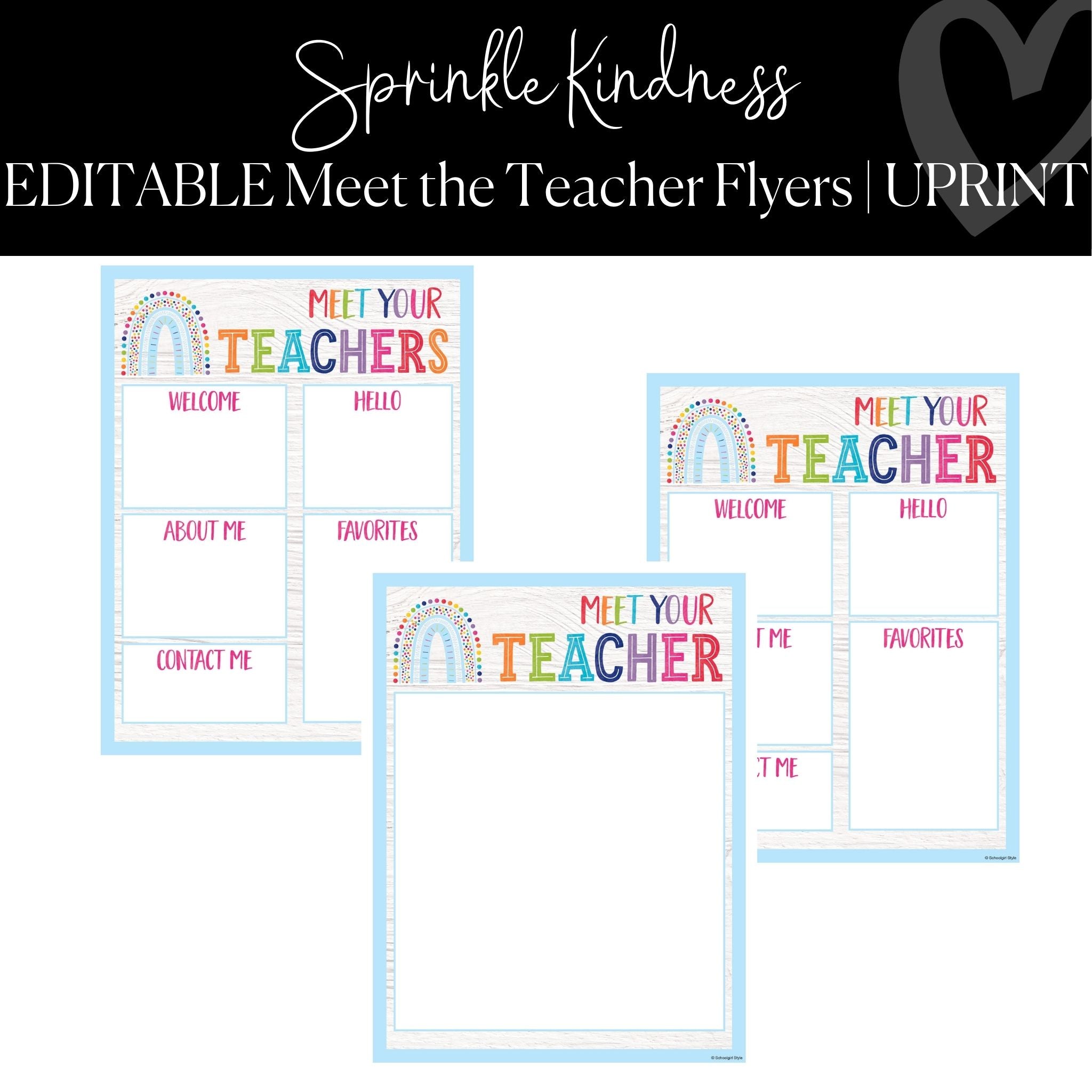 Printable and Editable Meet the Teacher Flyers | Rainbow Classroom ...