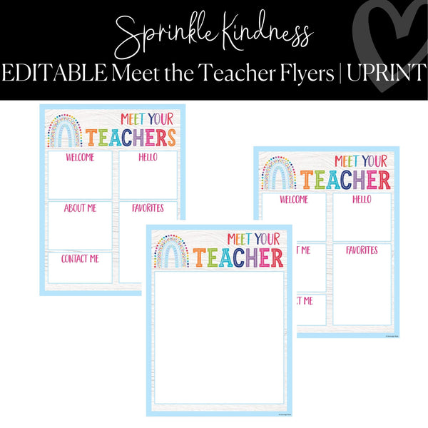 Printable and Editable Meet the Teacher Flyers | Rainbow Classroom ...