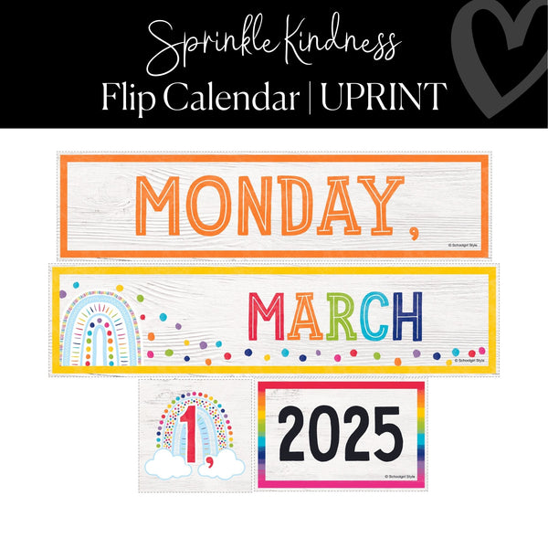 Flip Calendar | Rainbow Classroom Decor | Schoolgirl Style