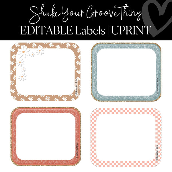 Editable and Printable Classroom Labels | Groovy Classroom Decor and O ...