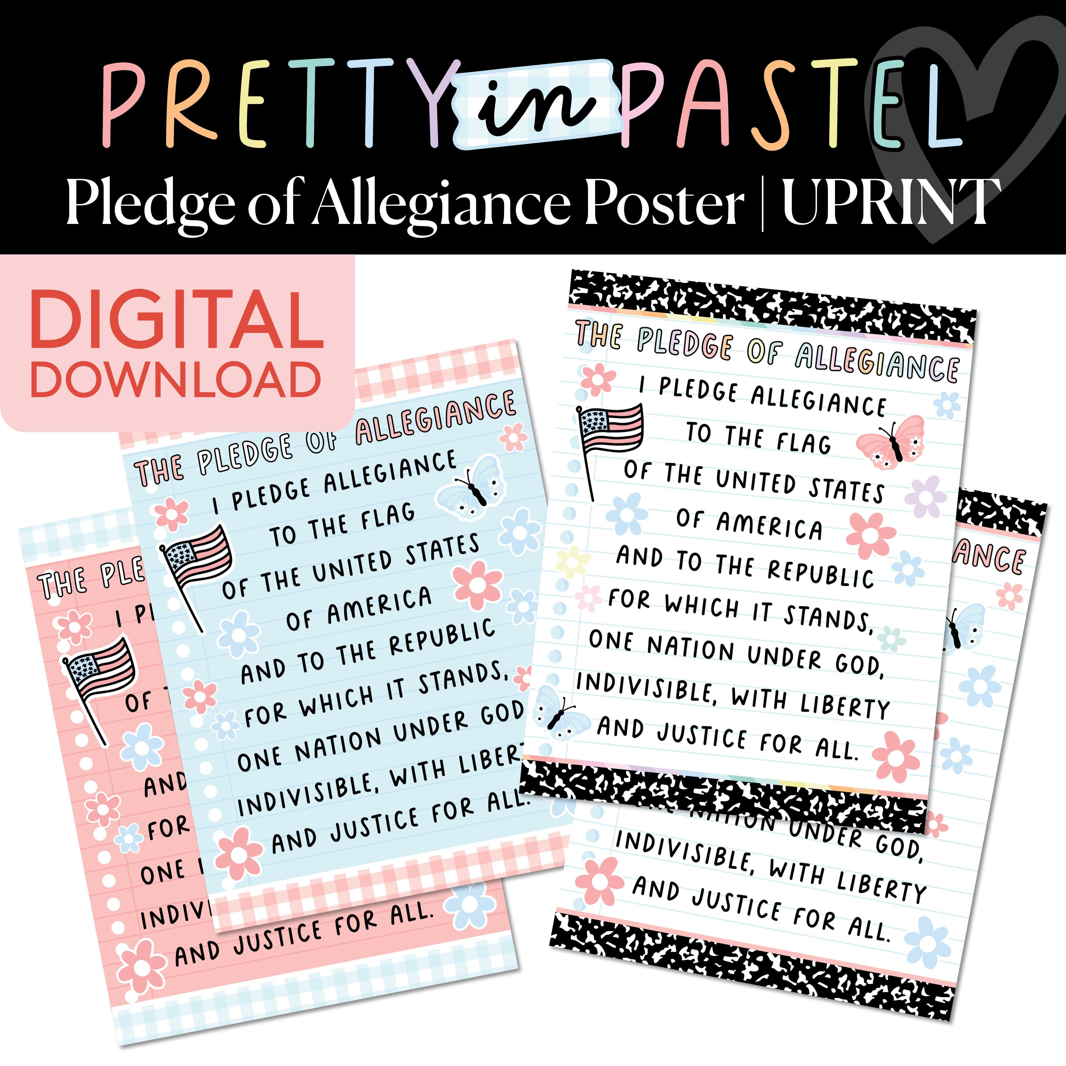 Printable Pastel Pledge of Allegiance | Pretty in Pastel – Schoolgirl Style