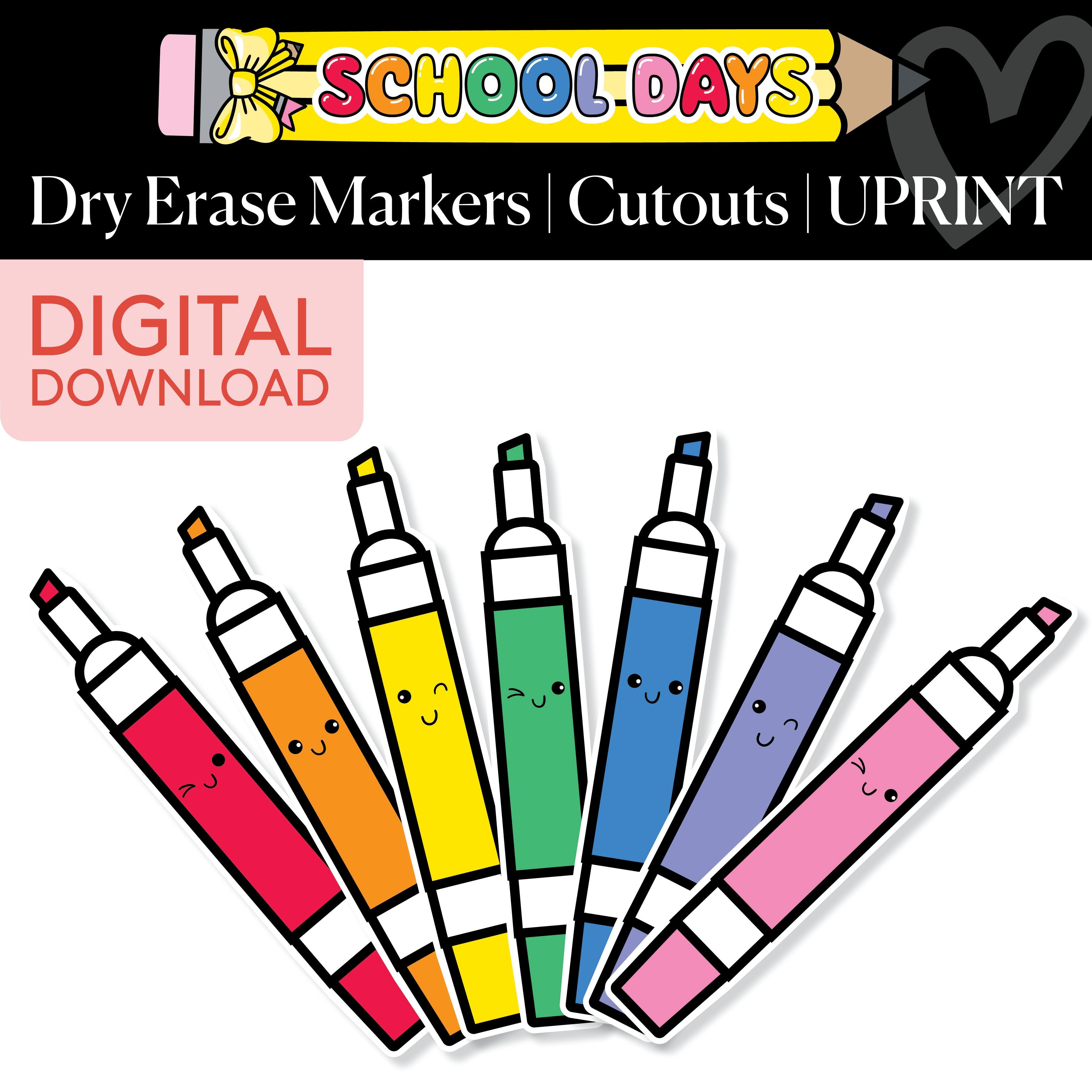Printable Dry Erase Markers Bulletin Board Cutouts | School Days ...