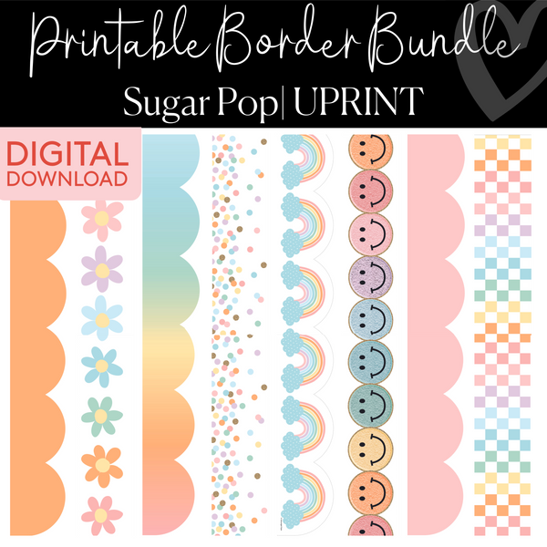 Printable Border Bundle | Sugar Pop | UPRINT | Schoolgirl Style
