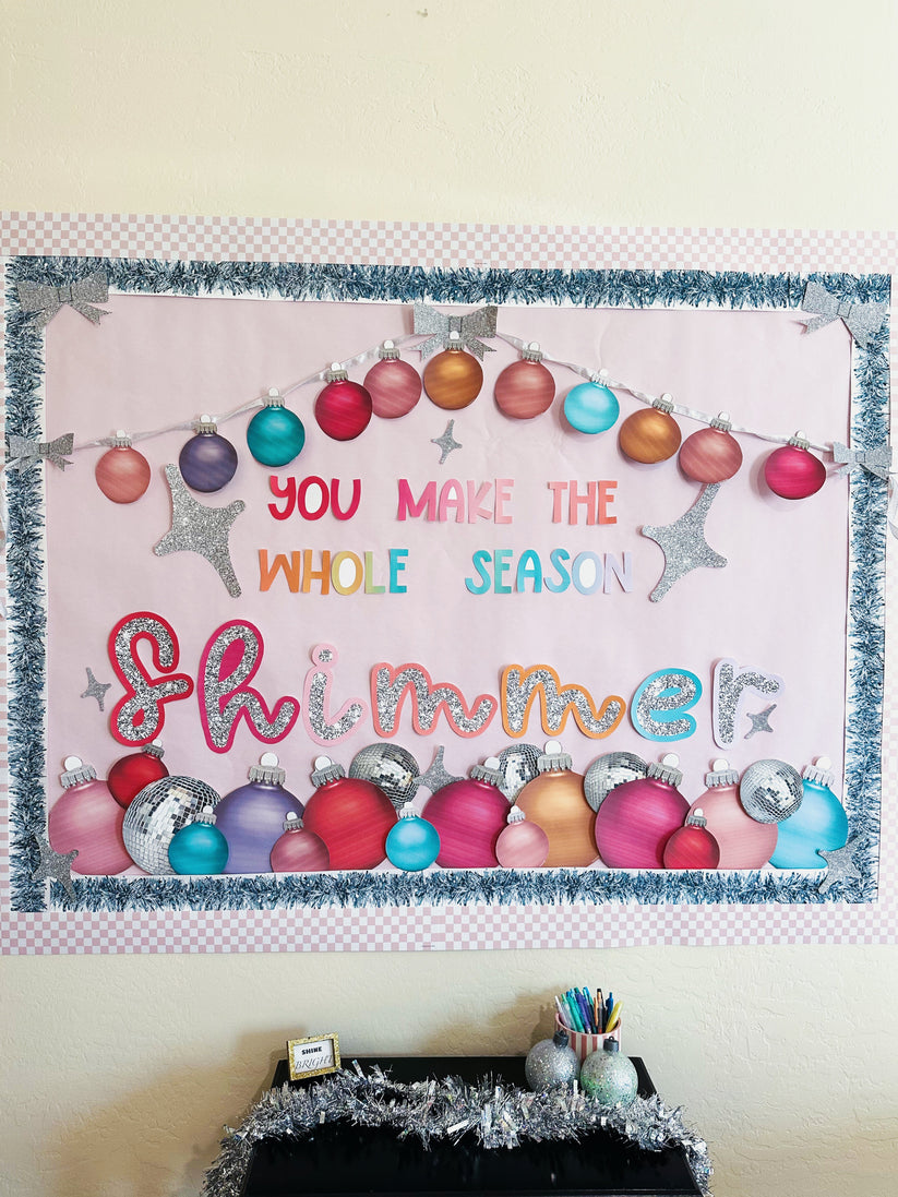 Season Shimmer Christmas Door Decor | Christmas Bulletin Board Set | U ...
