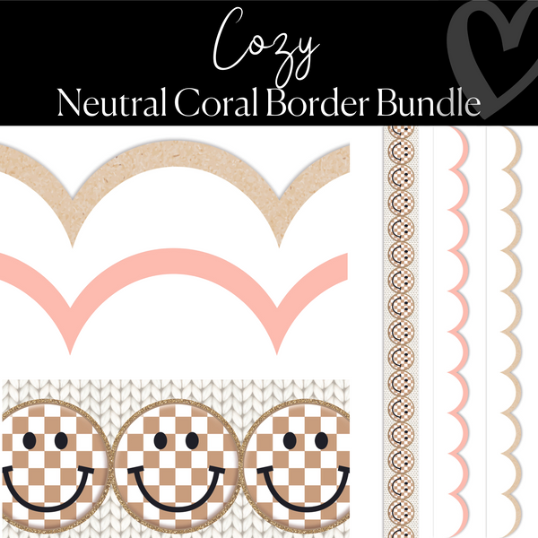 Neutral Coral Border Bundle | Bulletin Board Borders | Schoolgirl Styl ...