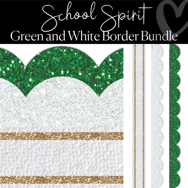 Green and White Border Bundle | Bulletin Board Borders | Schoolgirl St ...
