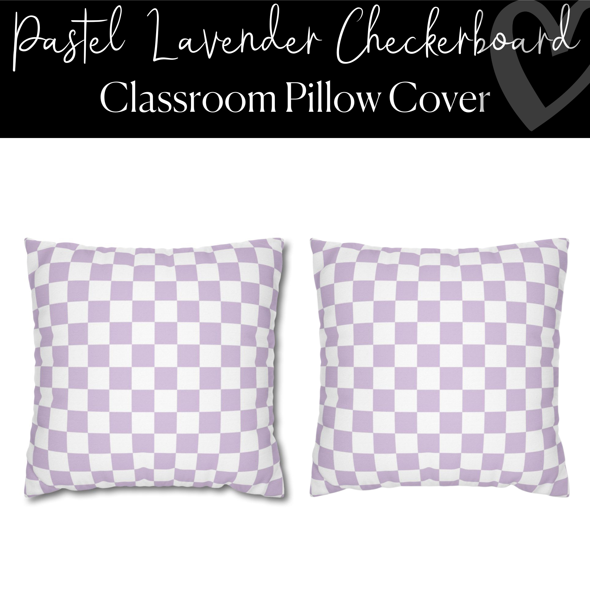 Pastel Lavender Checkerboard Pillow Cover – Schoolgirl Style