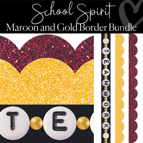 Maroon and Gold Border Bundle | Bulletin Board Borders | Schoolgirl St ...