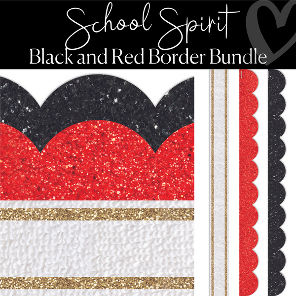 Black and Red Border Bundle | Bulletin Board Borders | Schoolgirl Styl ...