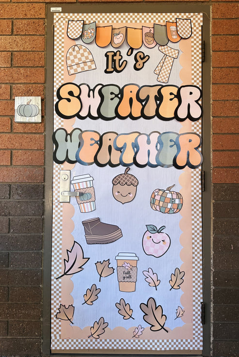 Fall Door Decor | Fall Bulletin Board Set | Sweater Weather | UPRINT ...
