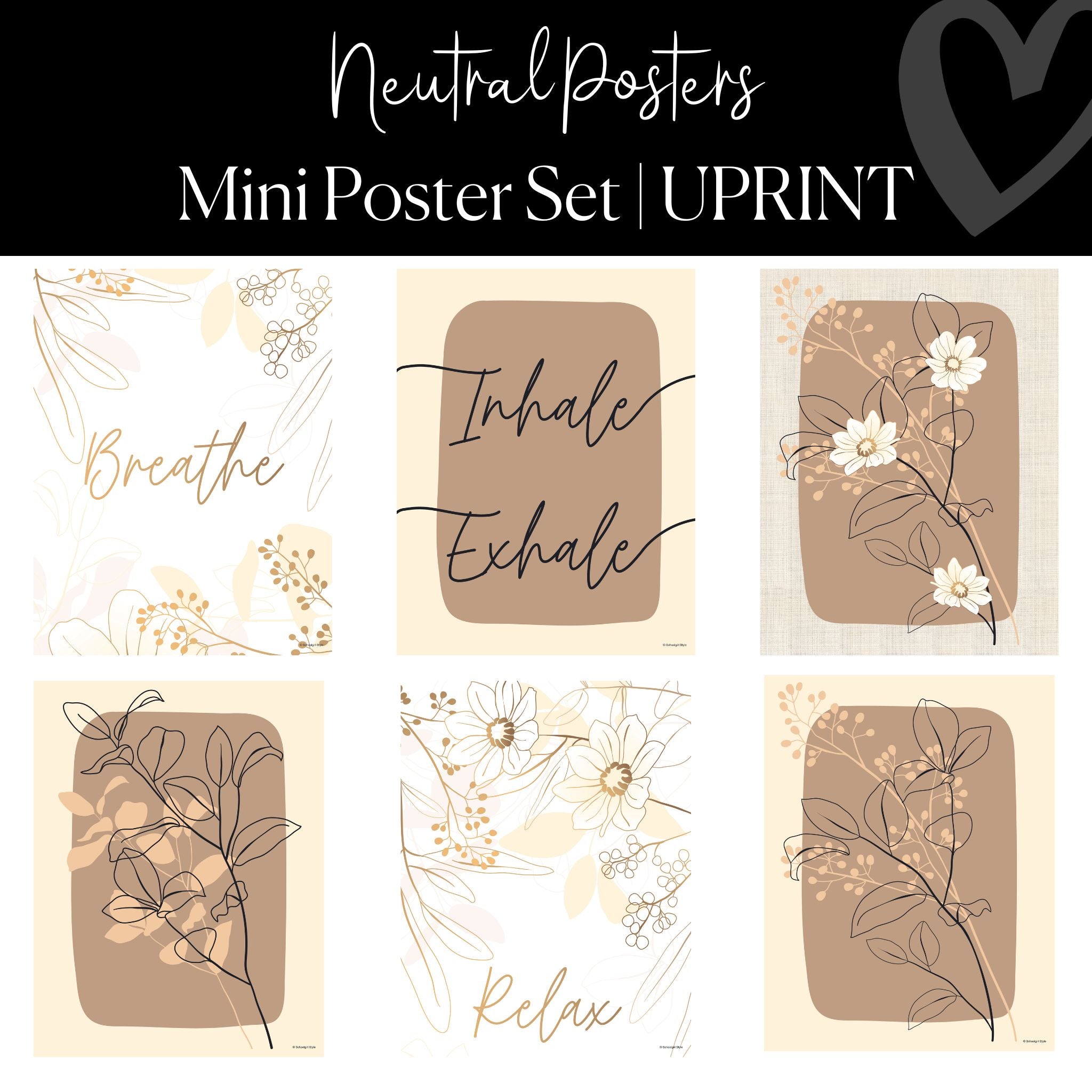Neutral and Inspirational Posters | Printable Mini Posters | Teacher L ...