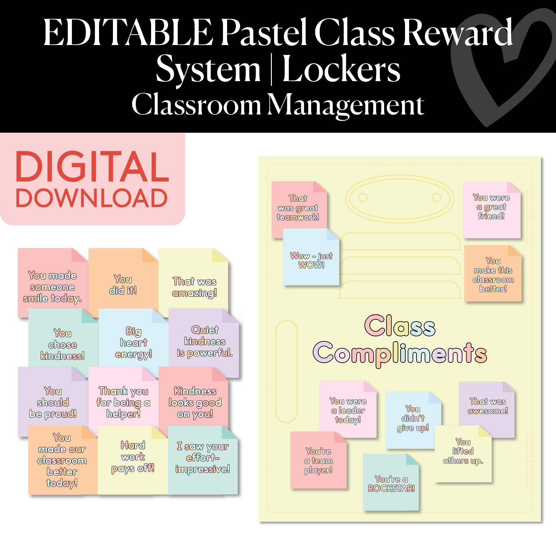 Printable Pastel Class Reward System | Lockers – Schoolgirl Style