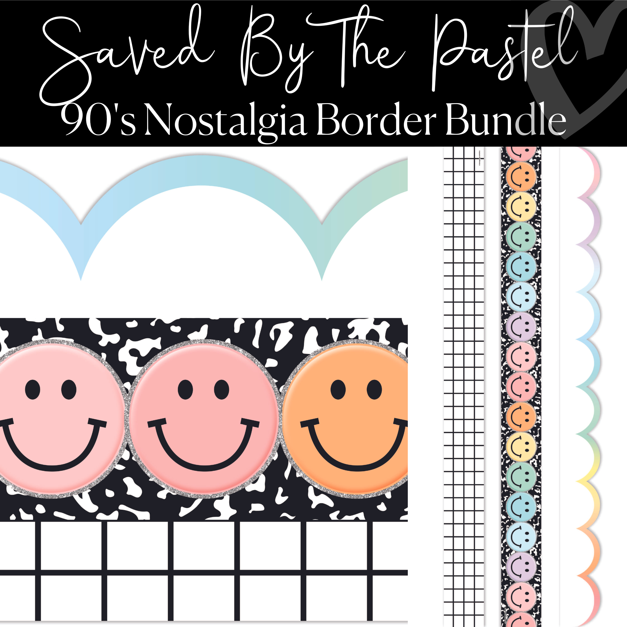 90's Nostalgia Border Bundle | Bulletin Board Borders | Schoolgirl Sty ...