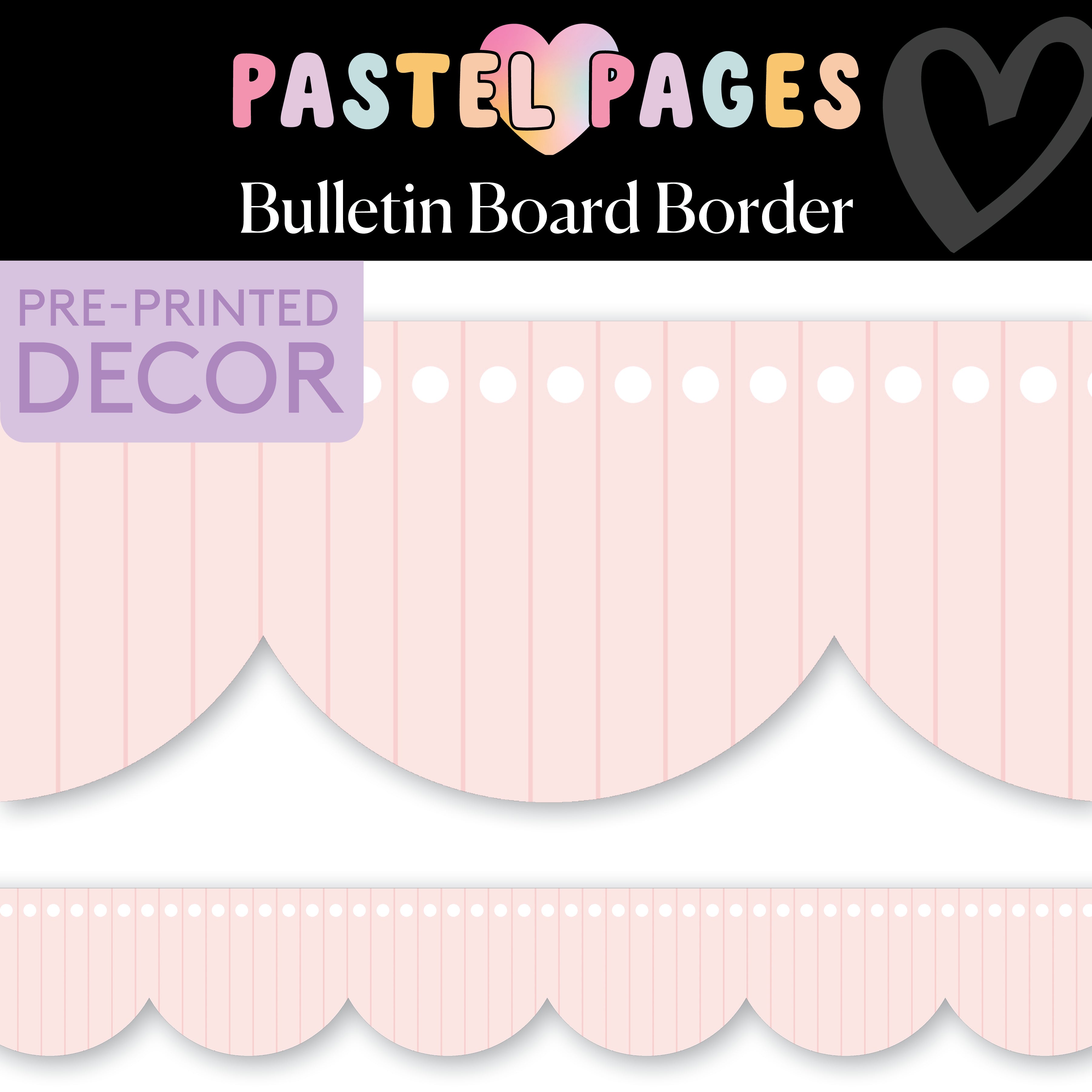 Sincerely Yours Pastel Pink Notebook Paper Bulletin Board Border | Pas ...