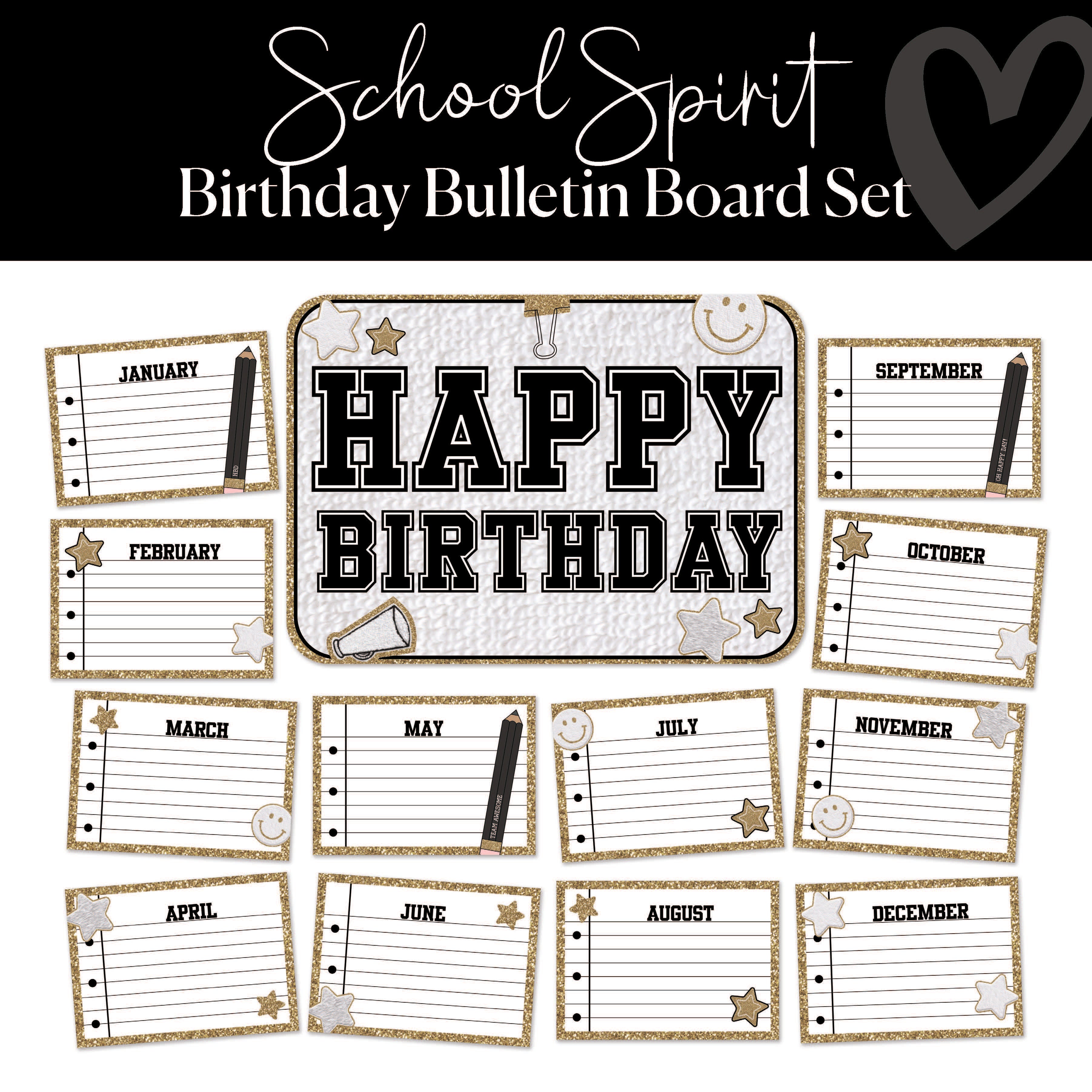 Birthday | Bulletin Board Set | School Spirit | Schoolgirl Style