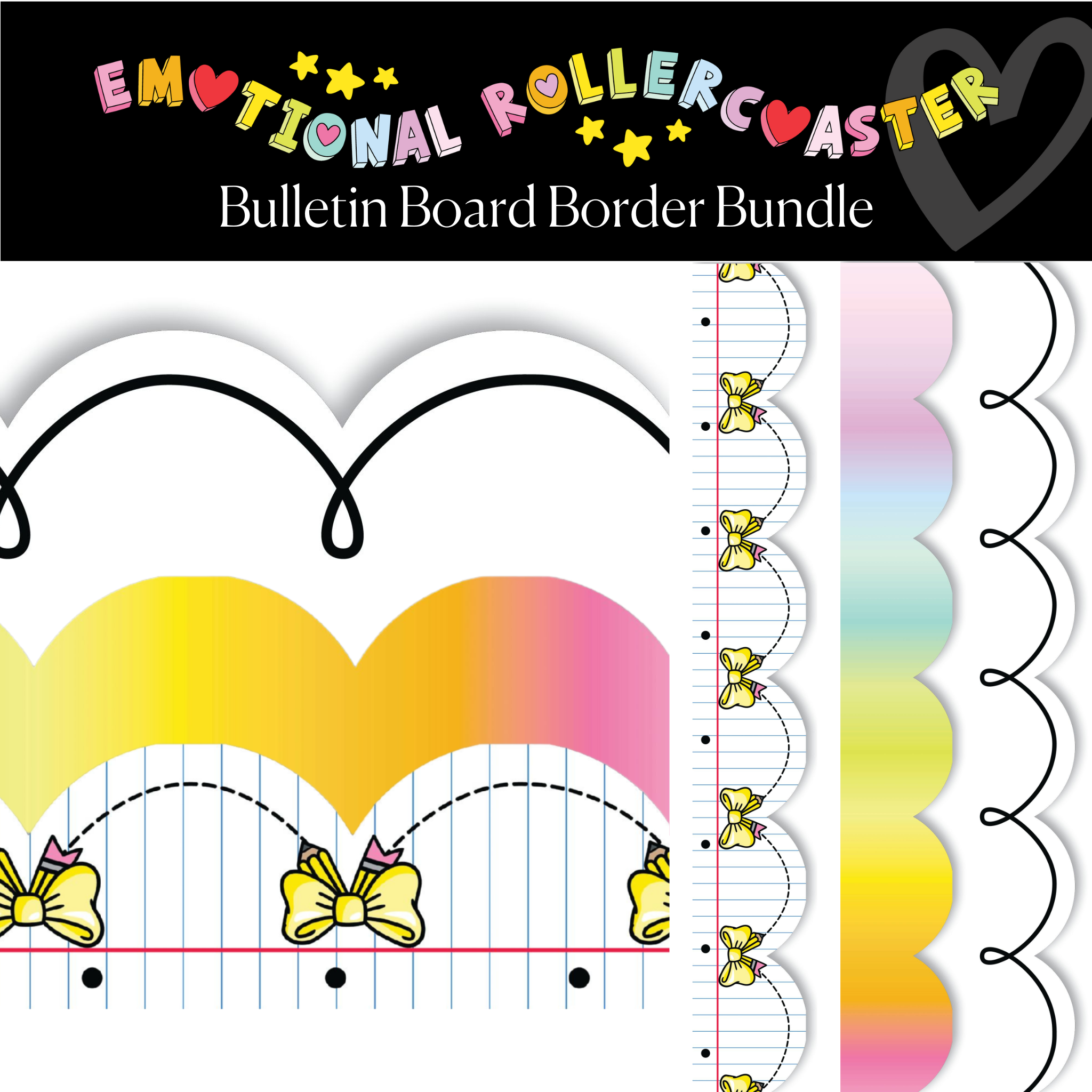 Tied to My Emotions Bulletin Board Border Bundle | Emotional Rollercoa ...