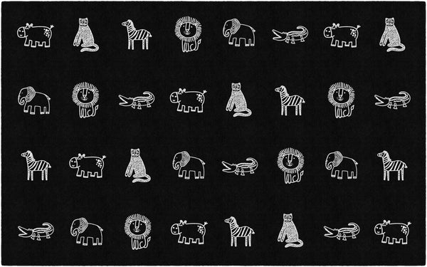 Black and White Animal Safari Sit Spot | Classroom Rugs | Schoolgirl S ...