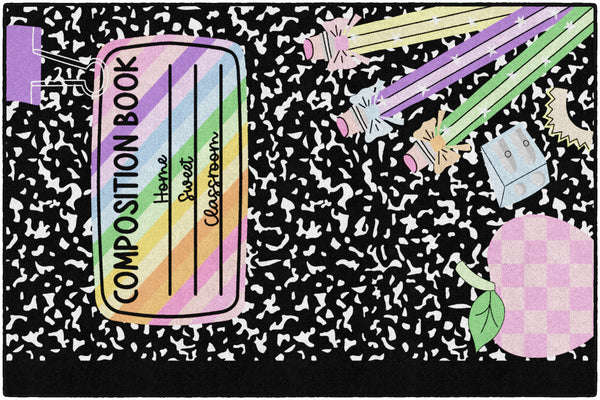 Composition Book with Apple | Classroom Rugs | Schoolgirl Style